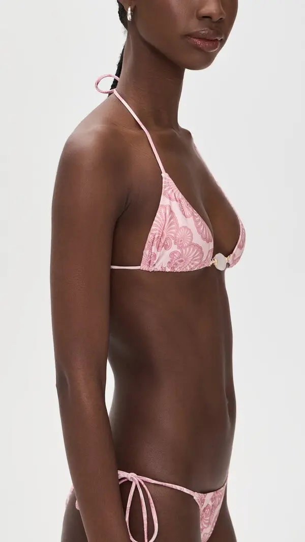 SHANI SHEMER Elysia Bikini Top - Pink Shell Print