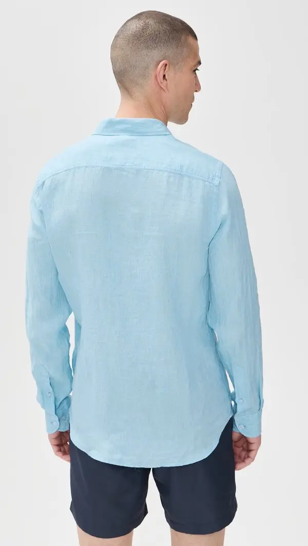 Orlebar Brown Giles Stitched Linen Shirt - Riviera