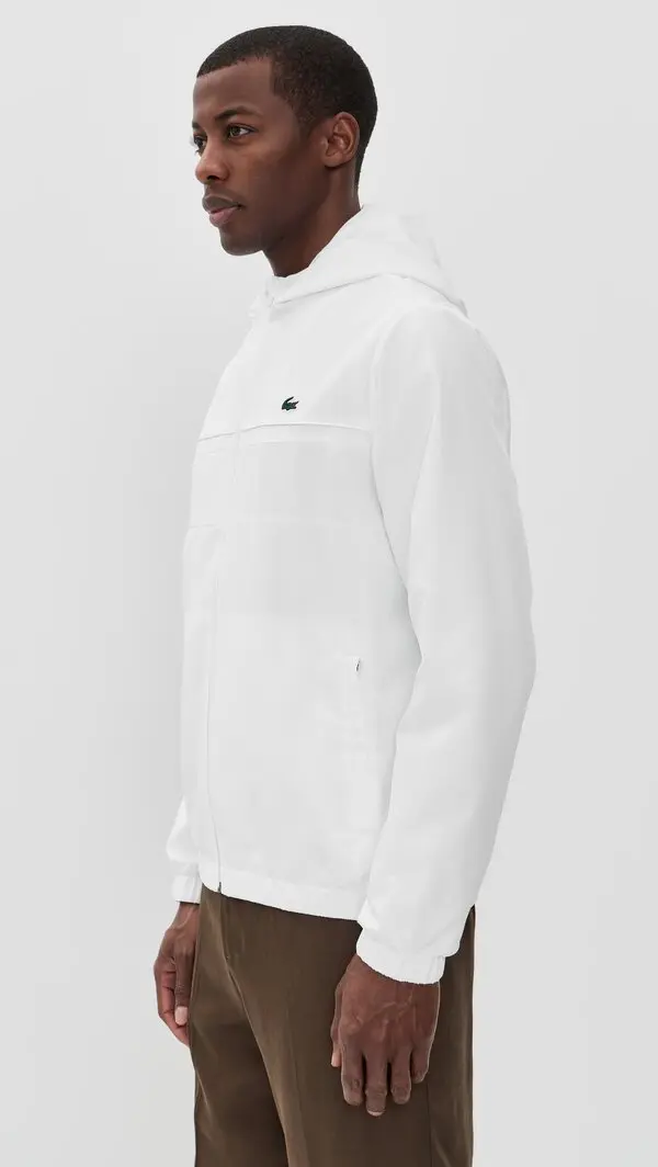Lacoste Lightweight Performance Zip Jacket - Blanc