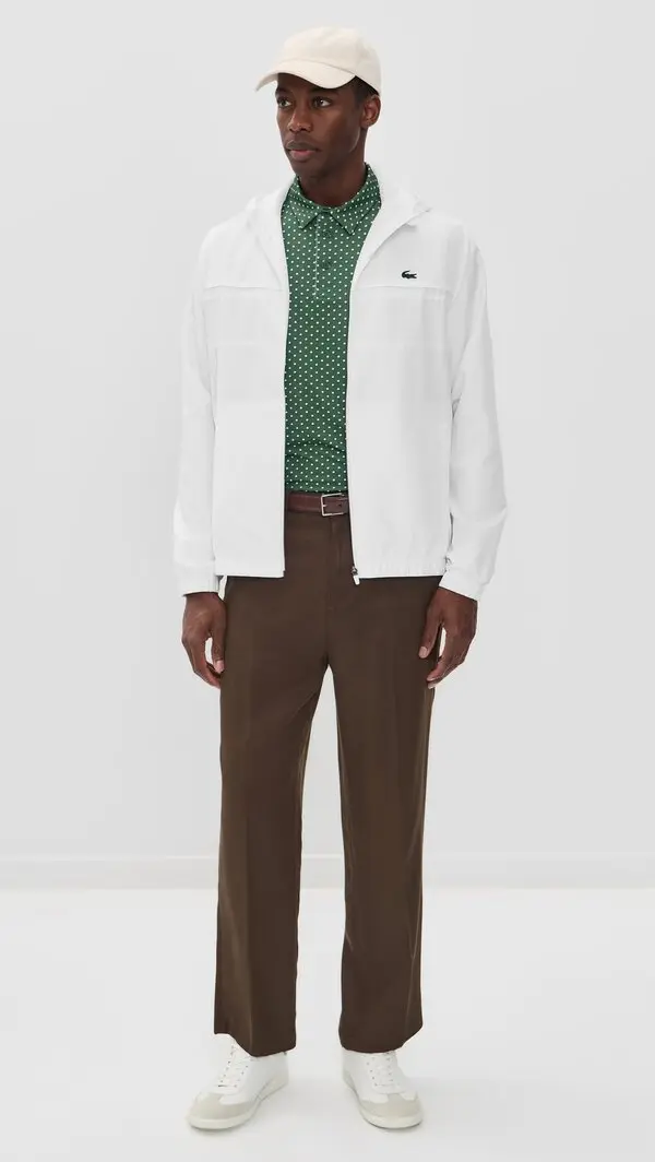 Lacoste Lightweight Performance Zip Jacket - Blanc