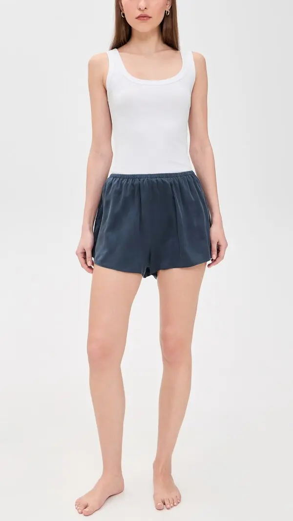 Lunya Washable Silk Tap Shorts - Deep Blue