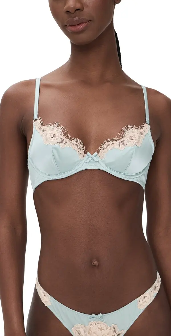 FLEUR DU MAL Juliet Lace Demi Bra - Frosted Mint
