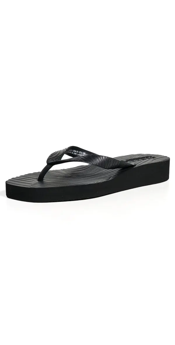 VELOUR Platform Flip Flops - Black