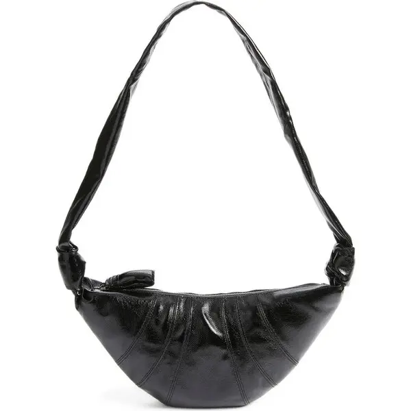 LEMAIRE Small Croissant Coated Cotton Crossbody Bag - Black