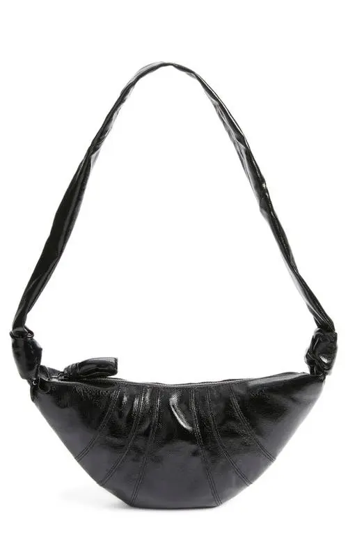 LEMAIRE Small Croissant Coated Cotton Crossbody Bag - Black