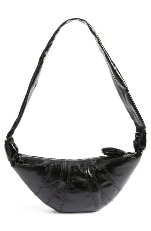 LEMAIRE Small Croissant Coated Cotton Crossbody Bag - Black