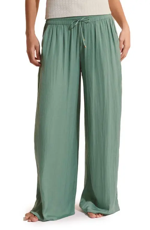 ETAM Wide-leg Pajama Pants - Teal