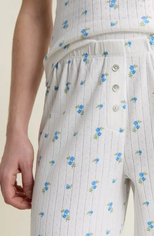 ETAM Katell Pointelle Cotton Pajama Pants - Ecru