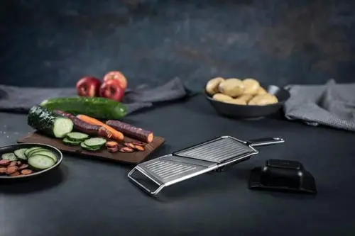 KUHN RIKON Essential Mandoline Slicer With Adjustable Stainless Steel Blade For Vegetables & Fruit