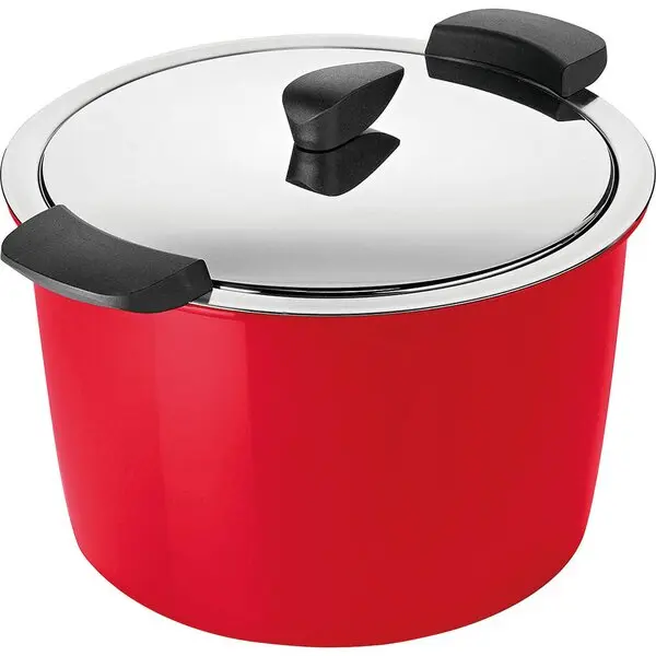 KUHN RIKON Hotpan Stainless Steel Cooking Pot With Insulated Bowl - Red