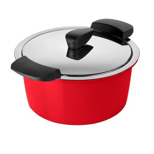 KUHN RIKON Hotpan Stainless Steel Cooking Pot With Insulated Bowl - Red