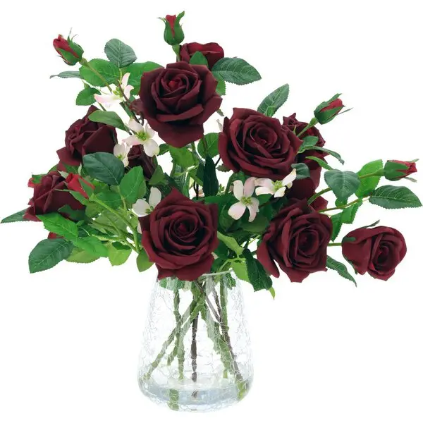 MARK ROBERTS Roses In Crackle Vase - Red