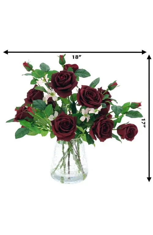 MARK ROBERTS Roses In Crackle Vase - Red