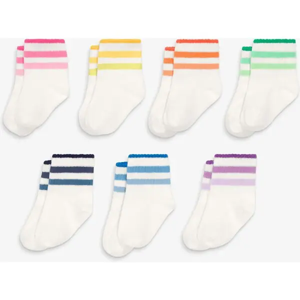 PRIMARY Baby Tonal Ringer Sock 7-pack - Tonal Rainbow Mix