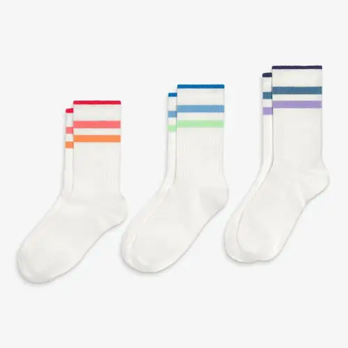 PRIMARY Tonal Ringer Athletic Sock 3-pack - Tonal Rainbow Mix