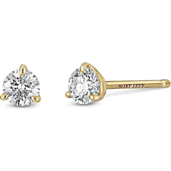 Bony Levy Diamond Stud Earrings - 18k Yellow Gold