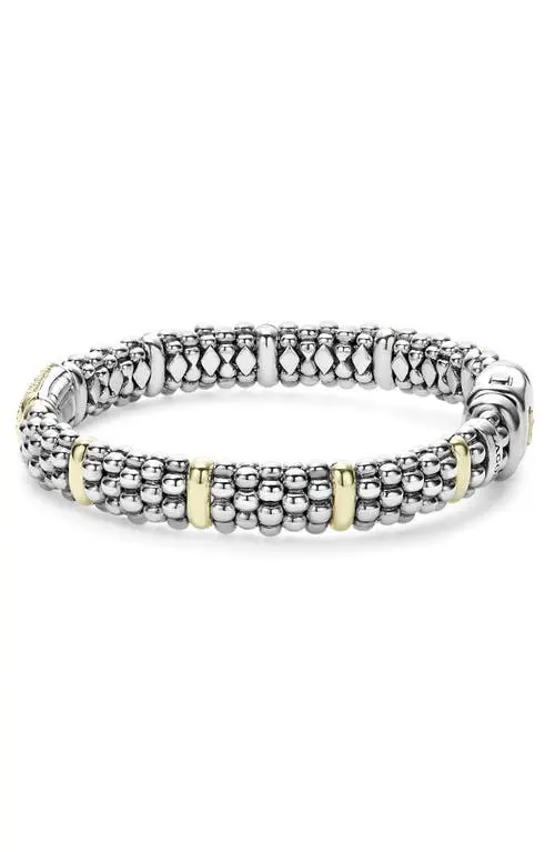 Lagos Signature Caviar Pavé Diamond Bracelet