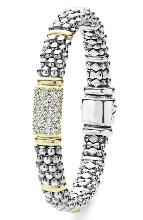 Lagos Signature Caviar Pavé Diamond Bracelet