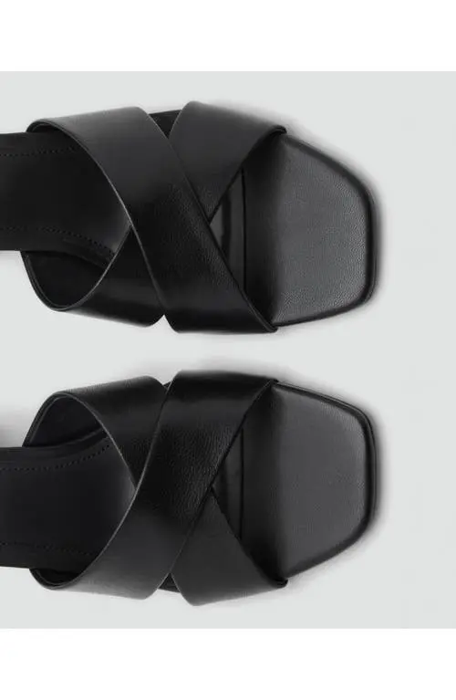 Mango Block Heel Sandals - Black