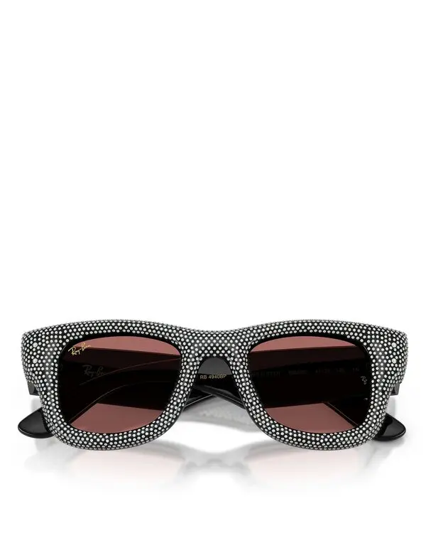 Ray-ban Wayfarer Puffer Square Sunglasses, 47mm - Black