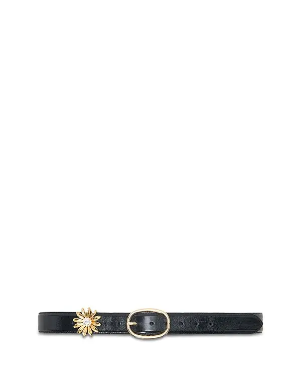 Maje Removable Jewel Leather Belt - Black