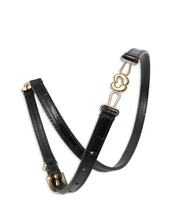 Maje Croc Embossed Leather Belt
