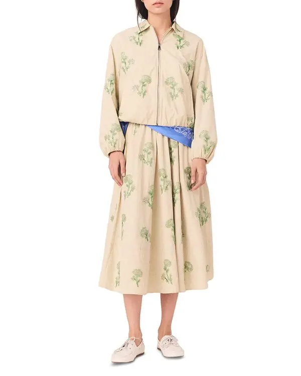 Maje Embroidered Technical Bomber Jacket