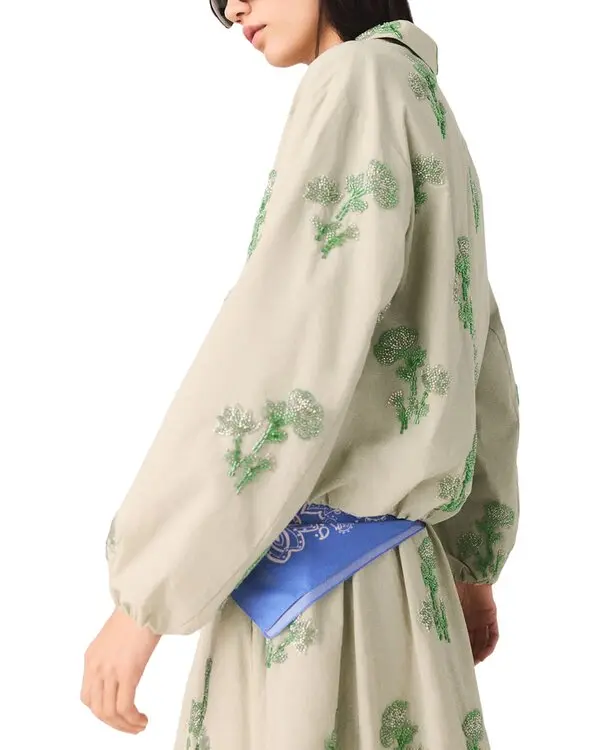 Maje Embroidered Technical Bomber Jacket