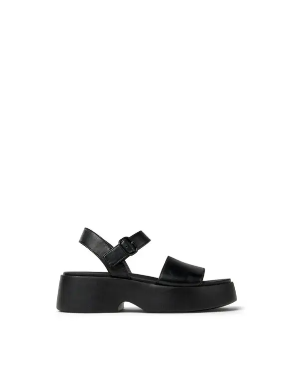 Camper Tasha Leather Strap Sandals - Black