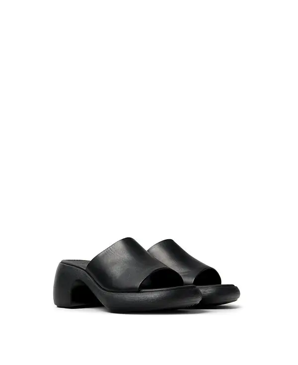 Camper Thelma Leather Slide Sandal - Black