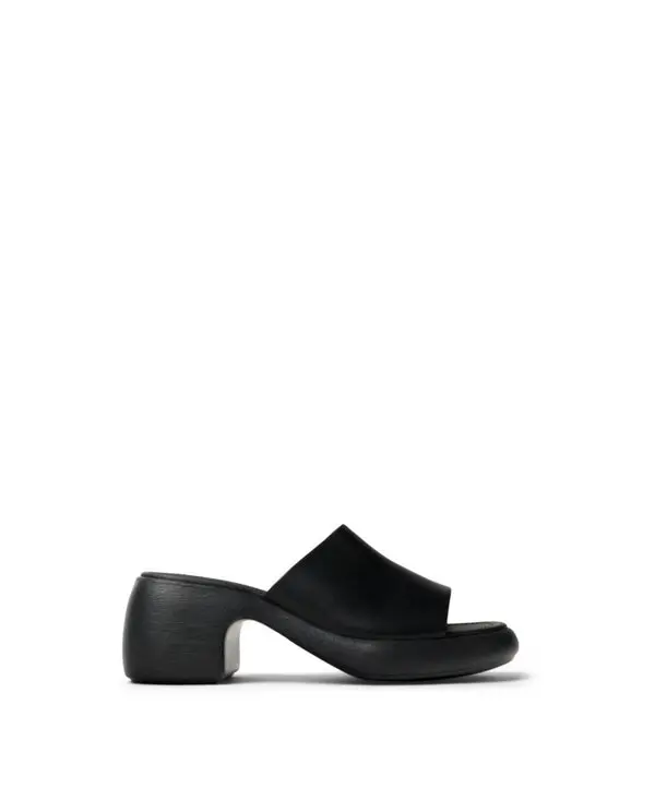 Camper Thelma Leather Slide Sandal - Black