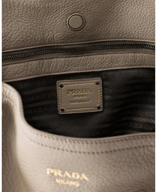 Prada Large Leather Tote - Grey