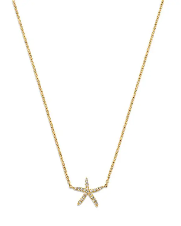 MOON & MEADOW 14k Yellow Diamond Starfish Pendant Necklace - Gold