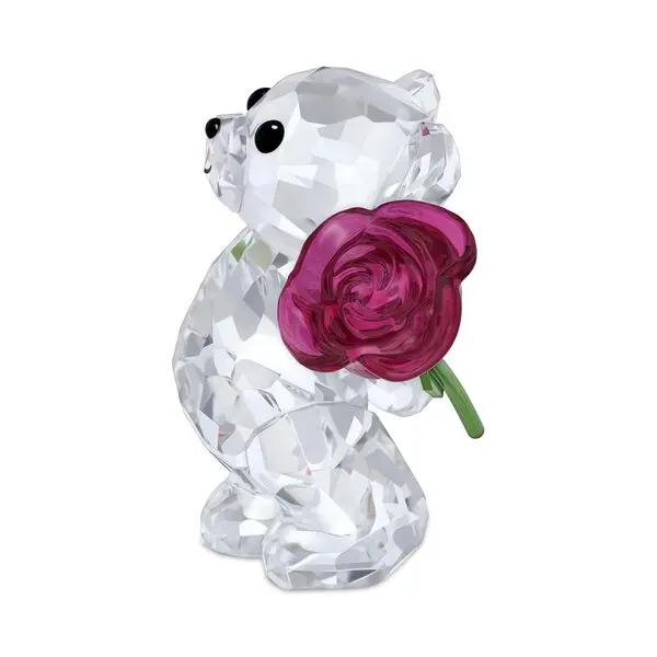 SWAROVSKI Kris Bear Collection A Rose With Love Crystal Figurine