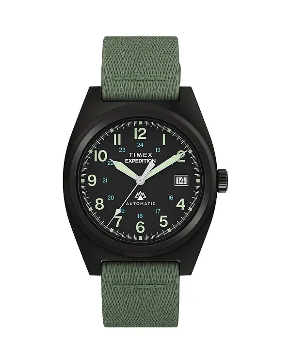 TIMEX Expedition Capstone Automatic Fabric Strap Watch, 39mm - Black