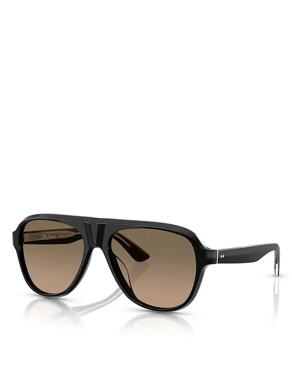 Oliver Spencer Aviator Sunglasses, 57mm - Black