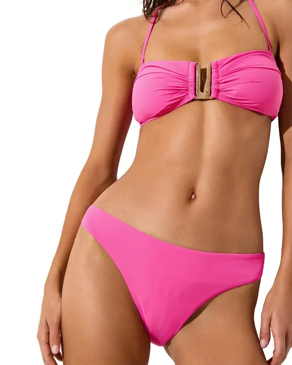 REISS Carina Fixed Side Bikini Bottom - Pink