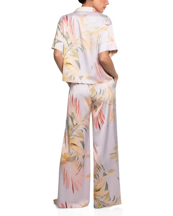 MIDNIGHT BAKERY Printed Satin Palazzo Pajama Set