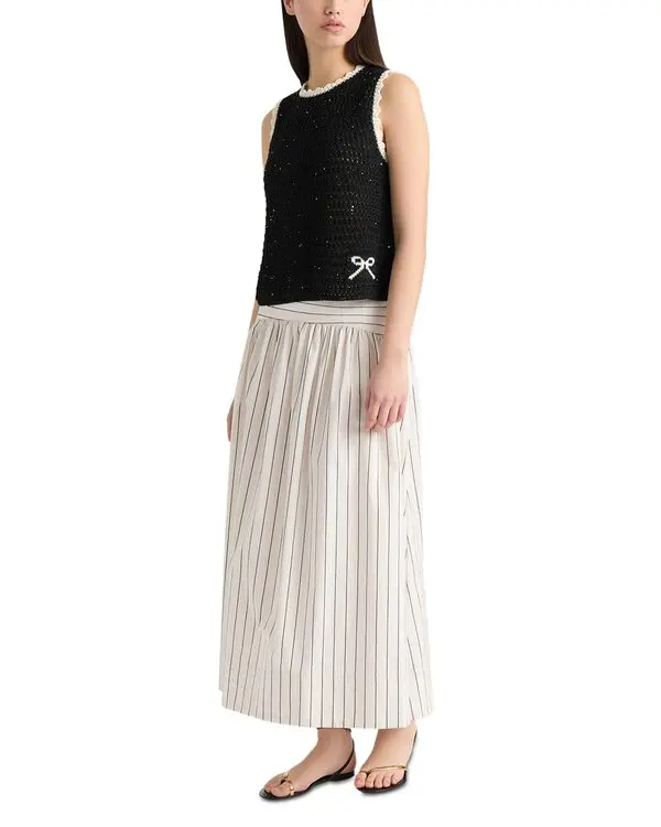 NVLT Sleeveless Sequin Crochet Sweater