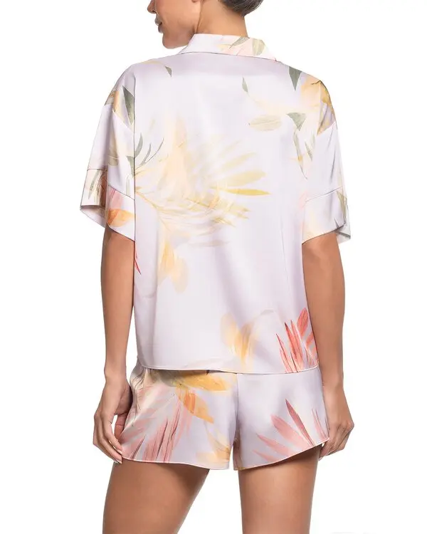 MIDNIGHT BAKERY Stretch Satin Short Sleeve Pajama Set - Lilac