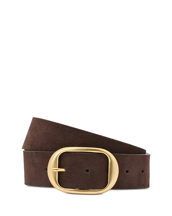 REISS Athena Suede Belt - Chocolate