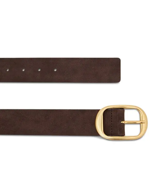 REISS Athena Suede Belt - Chocolate
