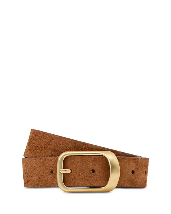 REISS Evie Suede Belt - Tan