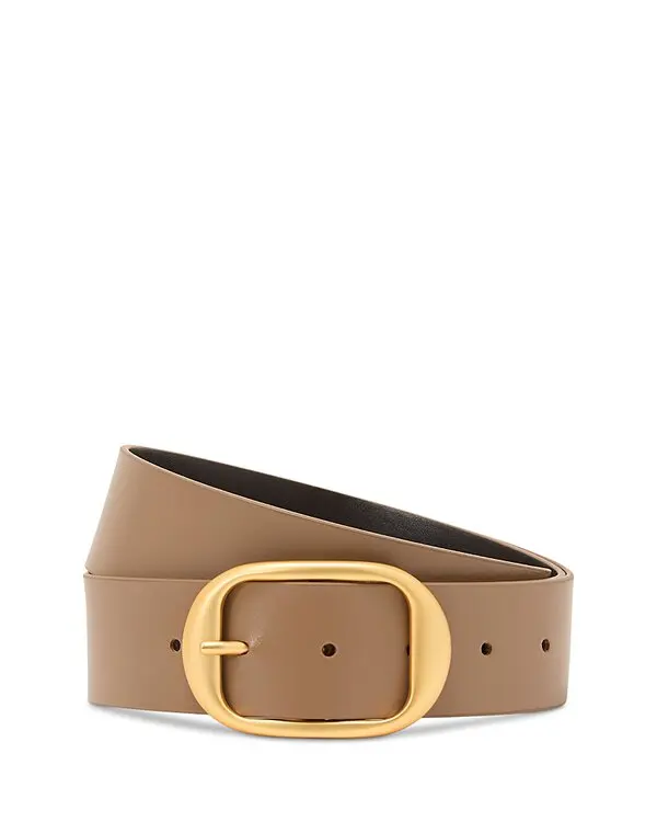 REISS Athena Leather Belt - Taupe