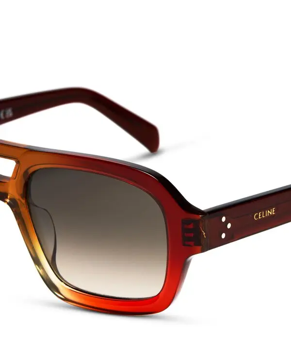 Celine 3 Dots Pilot Sunglasses, 53mm - Brown