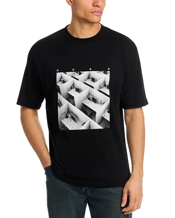 Hugo Dodger Relaxed Fit Graphic Tee - Black