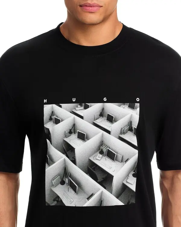Hugo Dodger Relaxed Fit Graphic Tee - Black