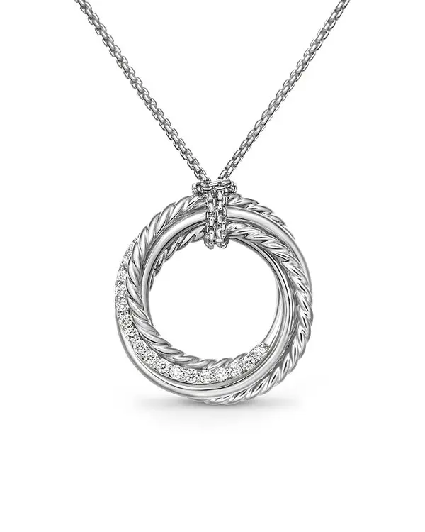 David Yurman Crossover Pendant Necklace, 21mm - Silver