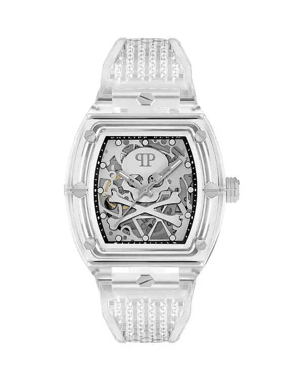 Philipp Plein The $keleton Crystal Automatic Watch, 44mm X 56.2mm - Transparent