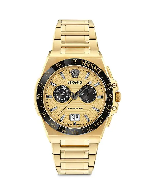 Versace Greca Reaction Chronograph, 43mm - Gold